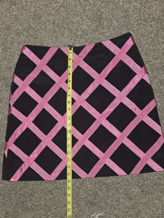 Formash | Skirts | Womens Black Skirt With Pink Lattice Overlay ...